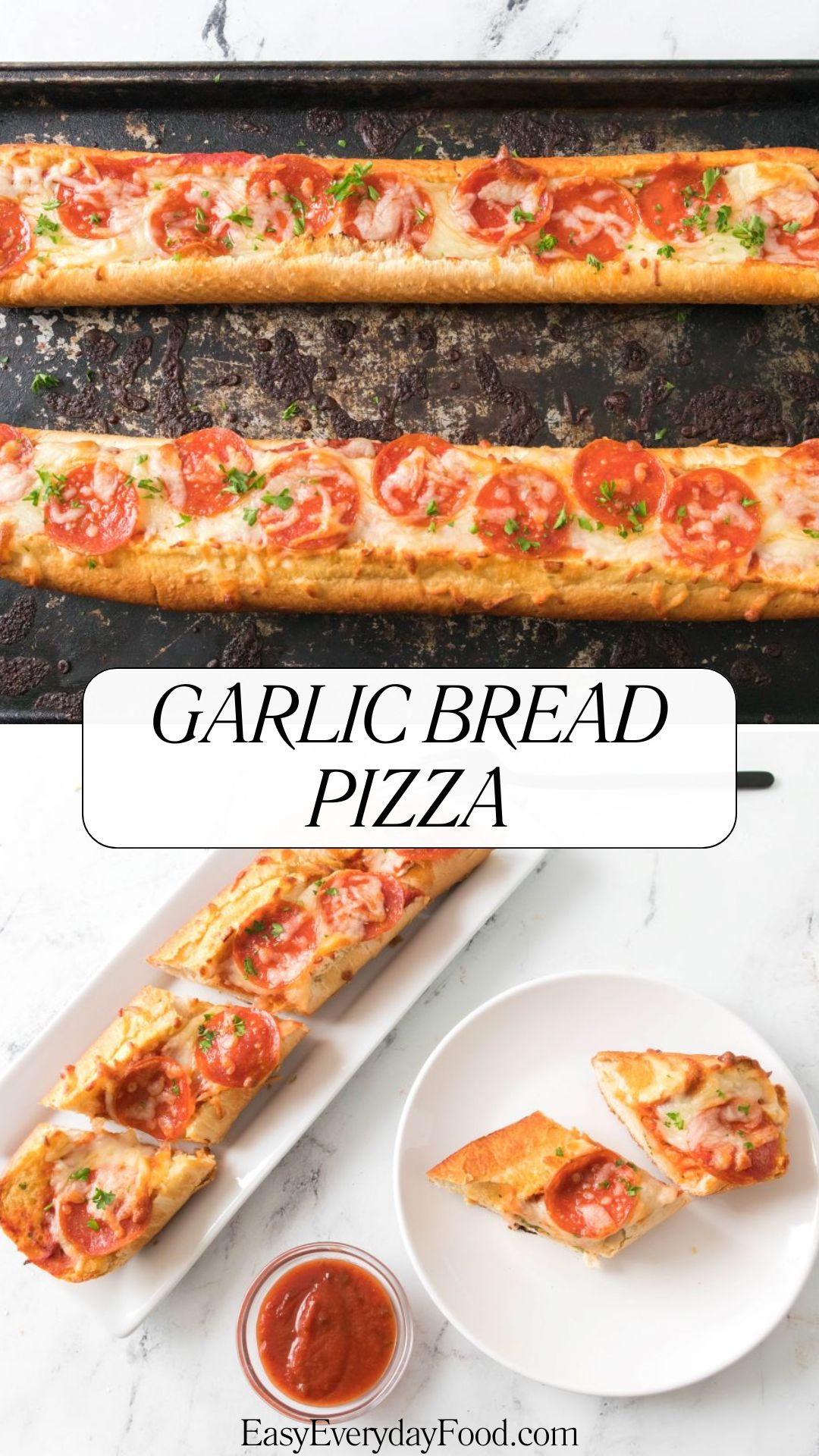 Garlic Bread Pizza - Easy Everyday Food